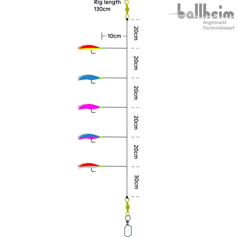 Kinetic Sabiki Rooster Tail Rig #2/0, 2,29